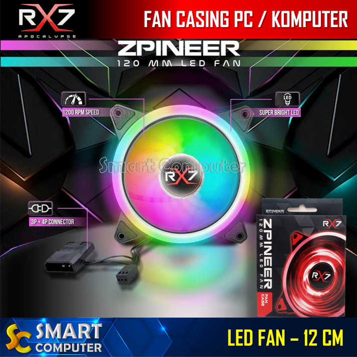Jual Fan Casing PC RGB RX7 12Cm / Fan Komputer CPU Gaming RGB / Rainbow ...