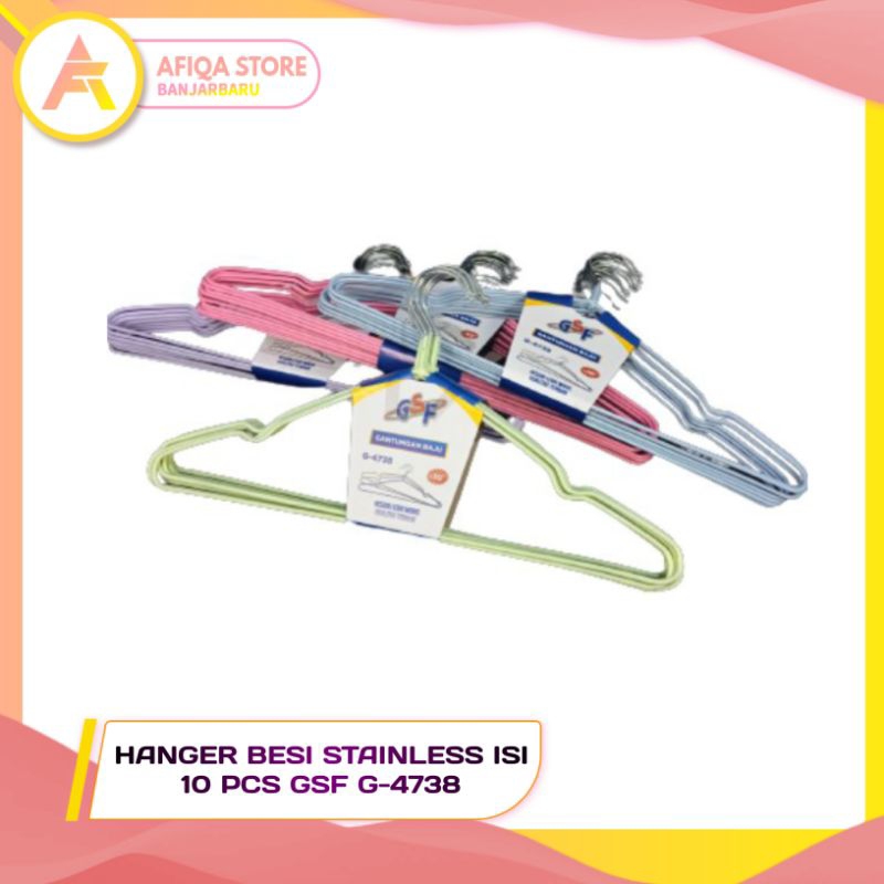 Jual Hanger Besi Stainless Isi 10 Pcs GSF G-4738 | Shopee Indonesia