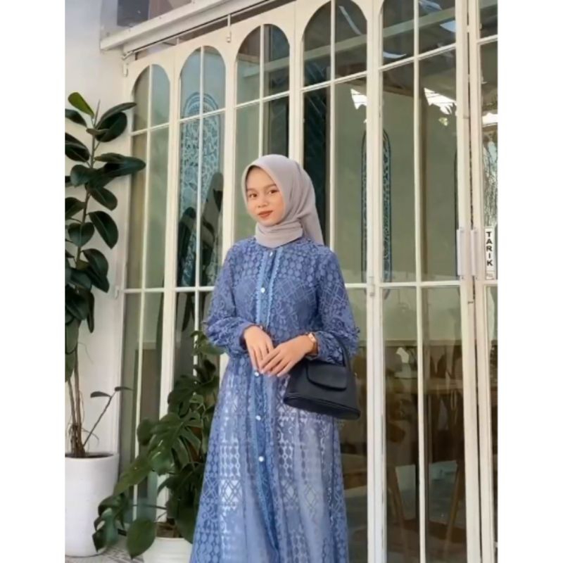 Jual Chava Outer Tunik Brocade Denim |Outer Kondangan | Outer Wisuda ...