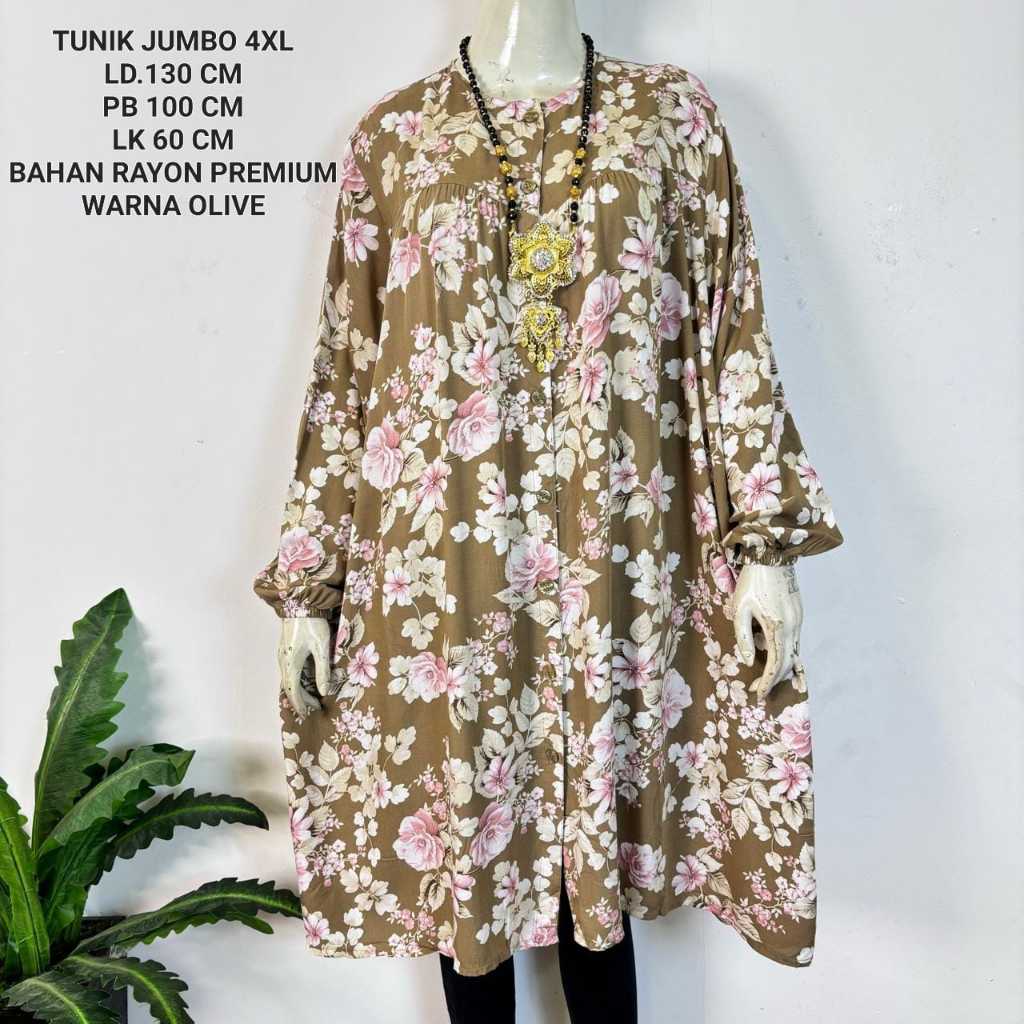 Jual Tunik Jumbo Wanita Ld 130 Cm Motif Bunga Kekinian | Shopee Indonesia