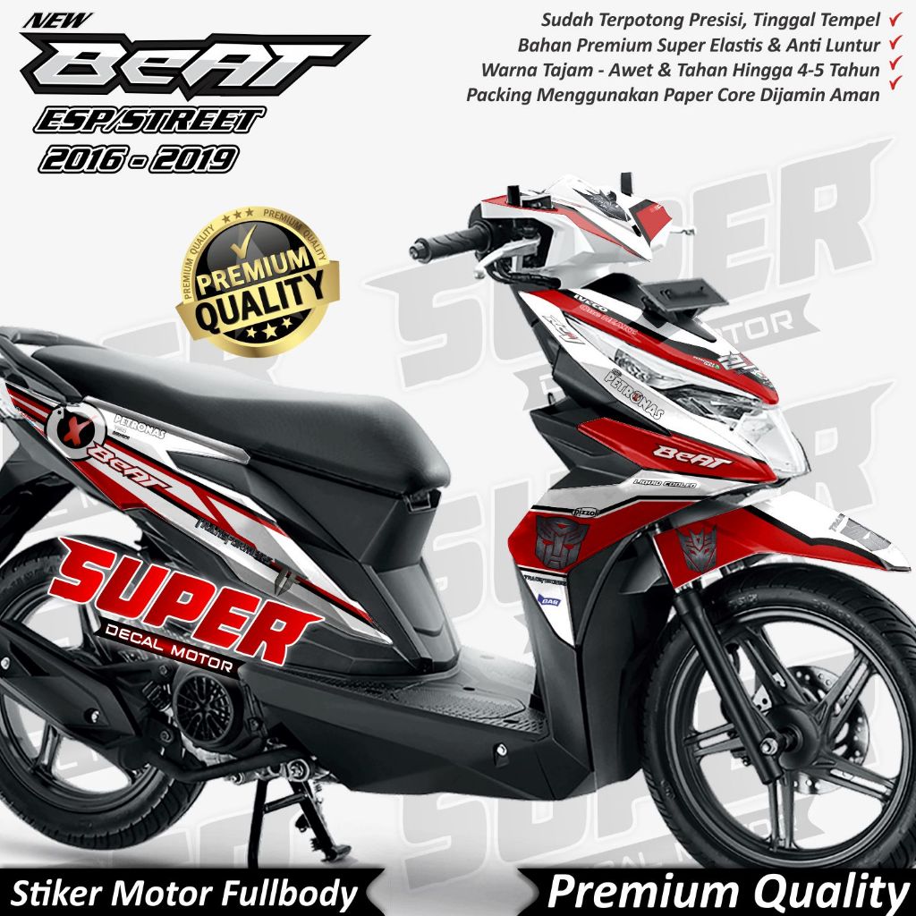 Jual Stiker Decal Motor Honda Beat ESP Full Body Variasi Transformer ...
