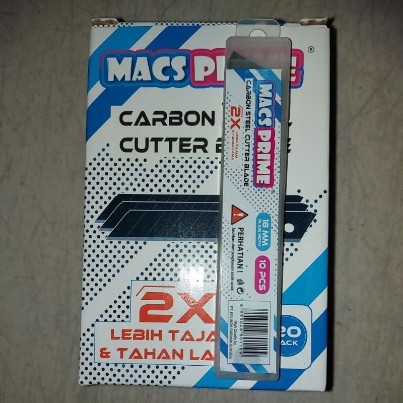 Jual Cutter Blade 18mm Macs Prime isi nya 10 pcs | Shopee Indonesia