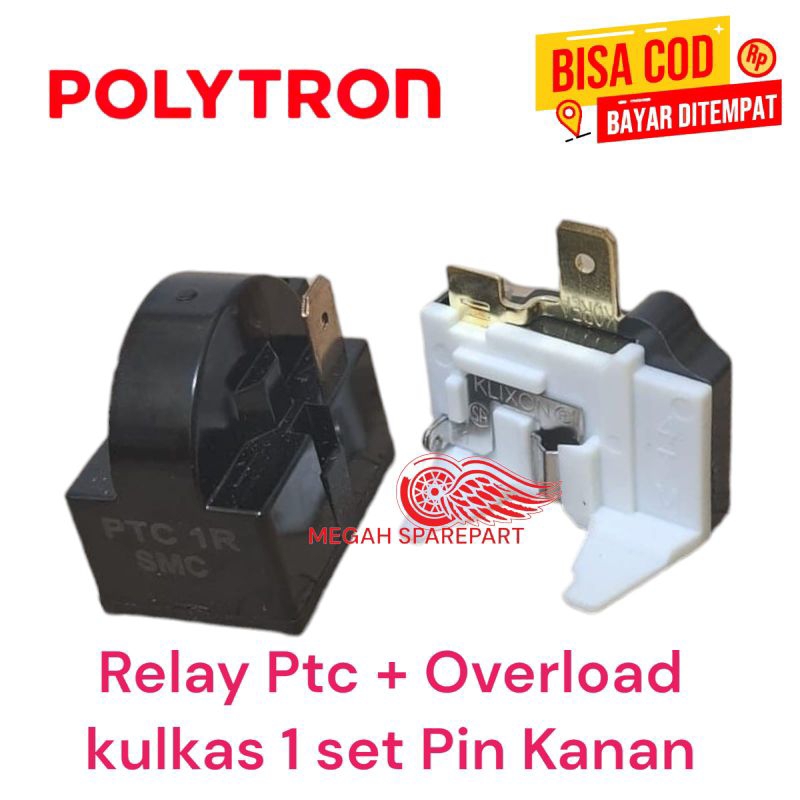 Jual Relay PTC overload kulkas POLYTRON 1 pin kanan 1 dan 2 pintu ...