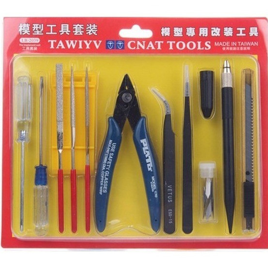 Jual Toolset 11pcs nipper/tang, pinset, knife u/ merakit model kit ...