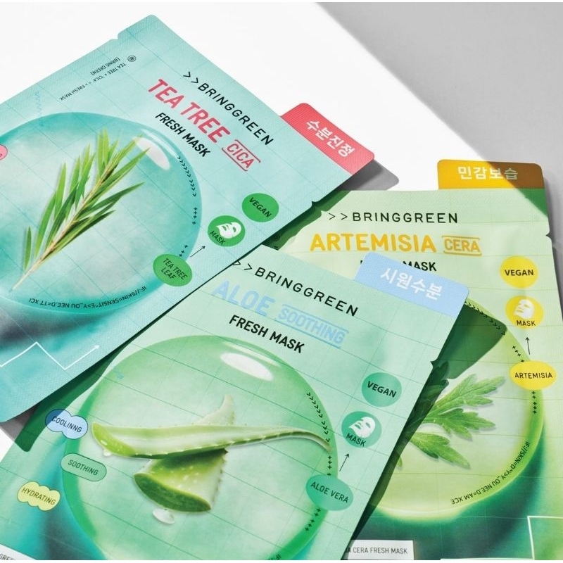 Jual BRINGGREEN FRESH MASK / SHEETMASK OLIVE YOUNG BPOM | Shopee Indonesia
