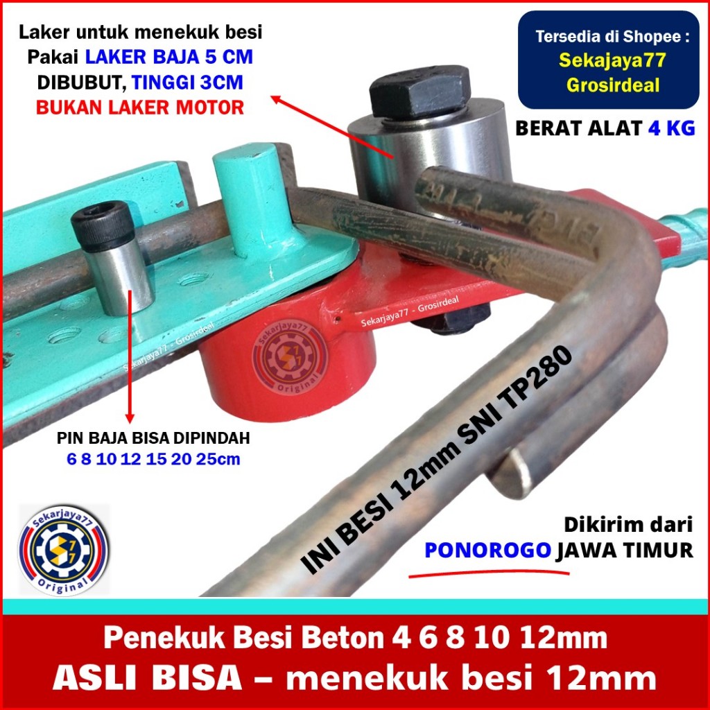 Jual Alat Tekuk Besi Spek 4-12 6-12 besi 4 6 8 10 12 ASLI KUAT MENEKUK ...
