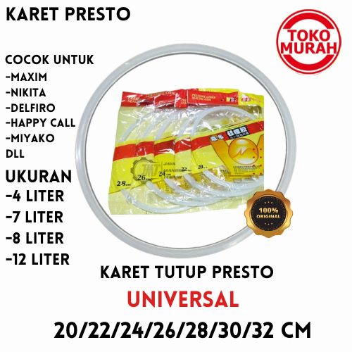 Jual Seal Karet Tutup Presto Uap Universal/Pressure Cooker Sealing Ring 20/22/24/26/28/30/32 CM ...
