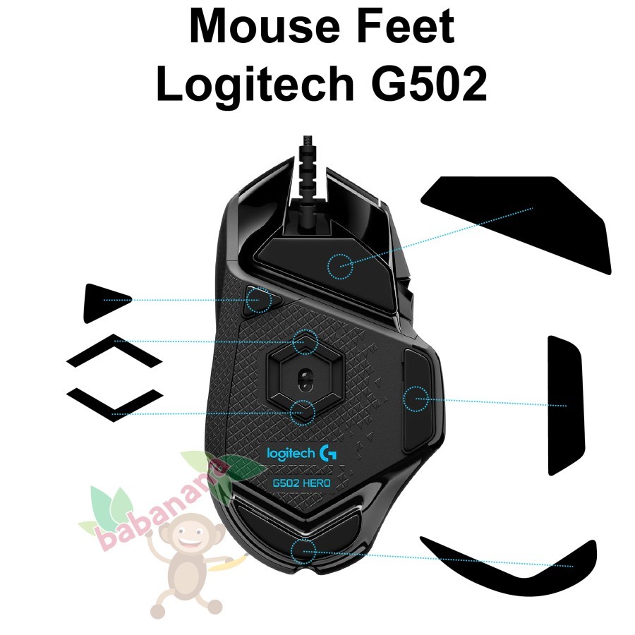 Jual Mouse feet Logitech G502 alas rubber replacement pengganti ...