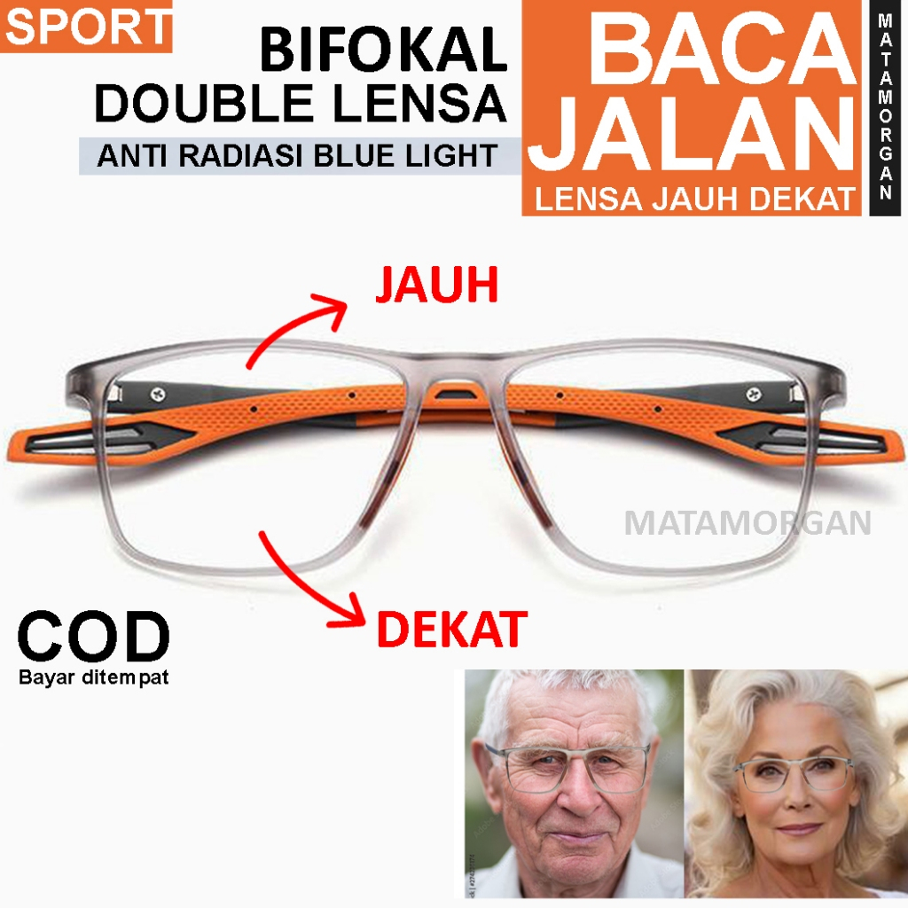 Jual Kacamata Baca Bifokal Double Lensa Auto Fokus Anti Radiasi Baca ...