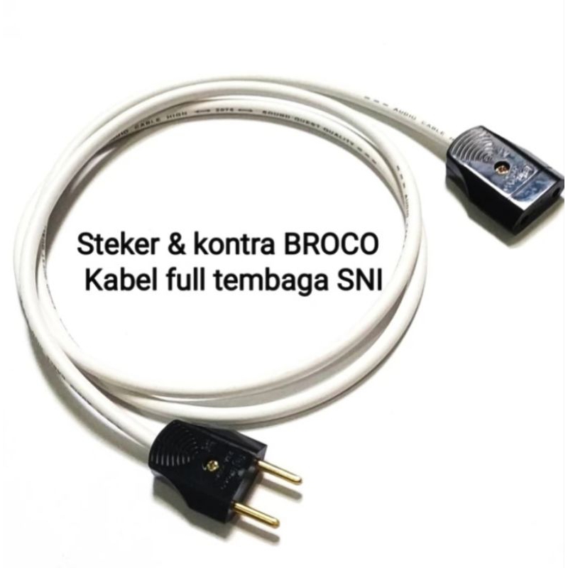 Jual Set kabel listrik sambungan kabel murni tembaga plus steker Broco ...