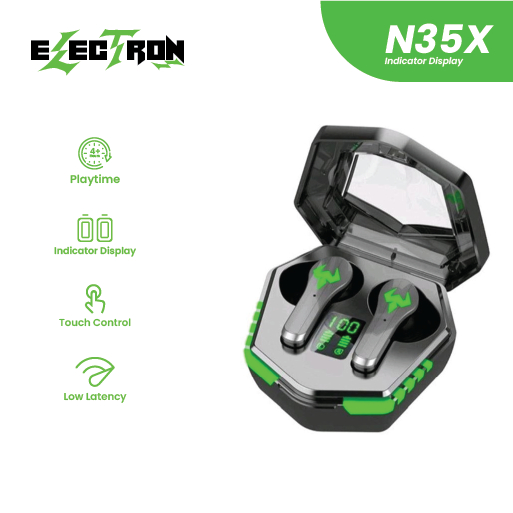 Jual Electron Earphone Bluetooth N35 Display True Wireless | Shopee ...