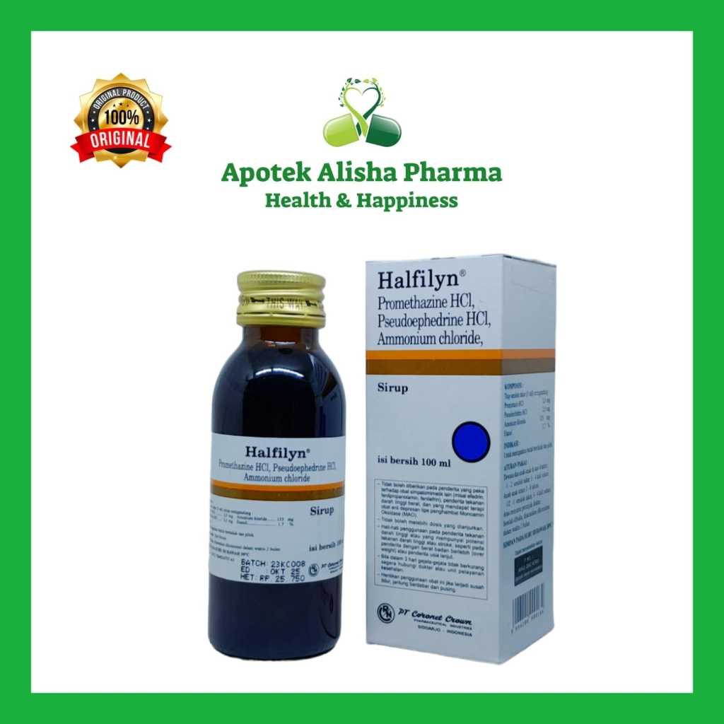 Jual Halfilyn Sirup 100ml - Halfilin Syrup Obat Batuk Pilek Anak dan ...