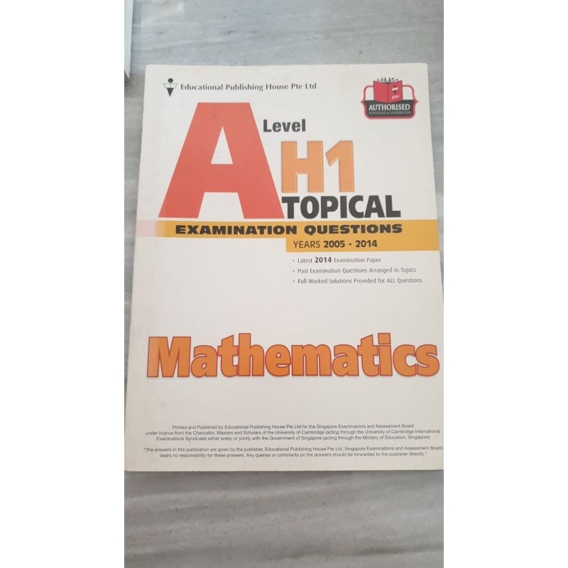 Jual Mathematics A level H1 Topical Examination Questions Buku ...