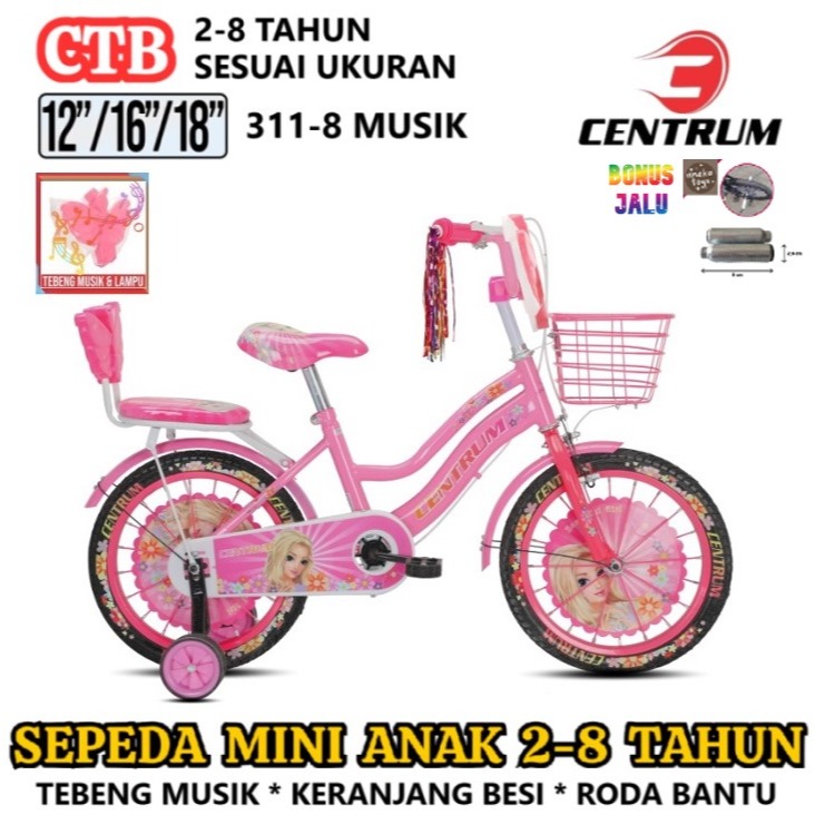 Jual Sepeda Mini Anak Centrum CT311-8 Tameng Musik 16,18 Inch 4-8 Tahun ...