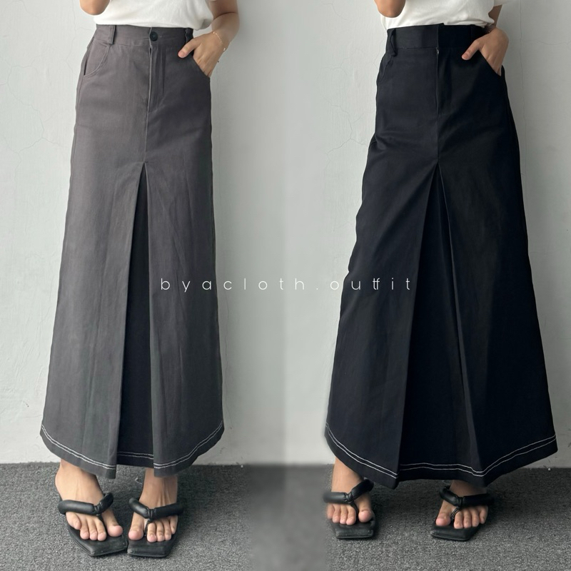 Jual BYACLOTH - Mila Skirt - Rok A Line - Rok Panjang Maxi Wanita Kerja ...