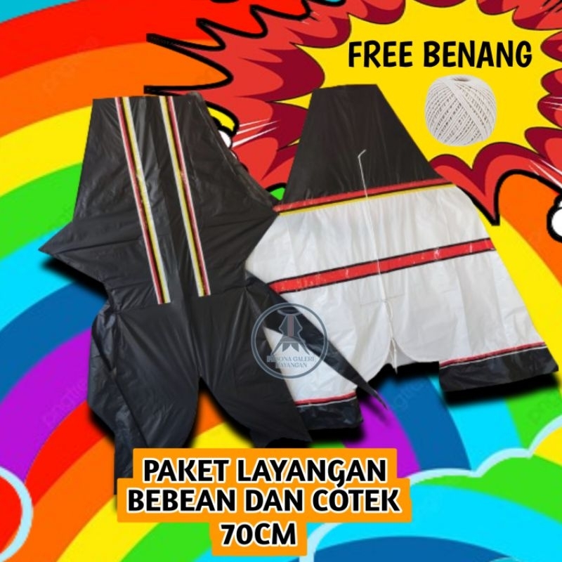 Jual paket layangan bebean dan cotek 70cm semi knockdown | Shopee Indonesia
