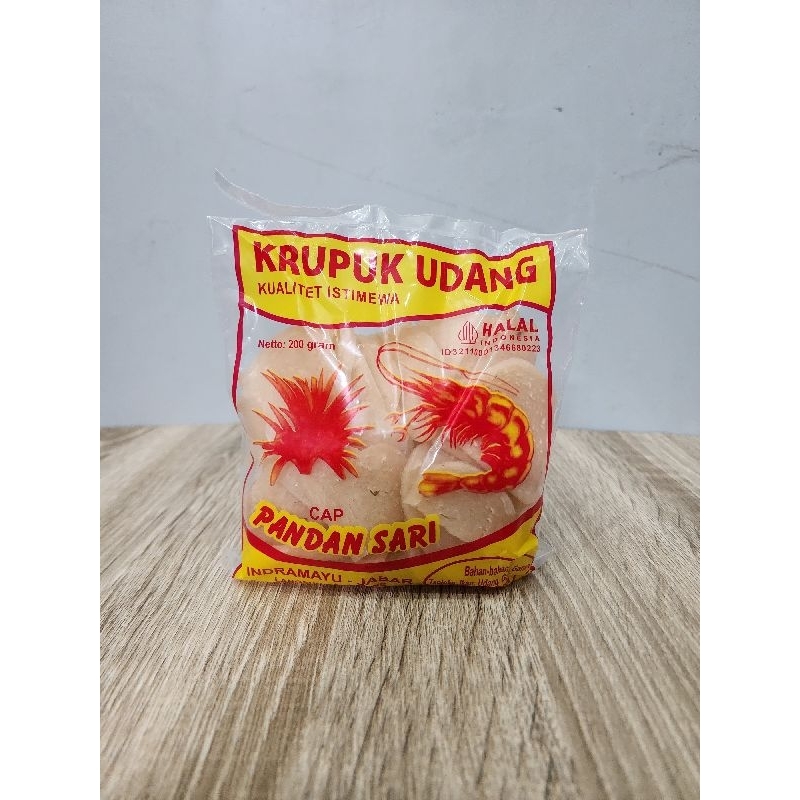Jual Kerupuk Udang Mentah Cap Pandan Sari ,Ukuran sedang Kemasan 200 ...