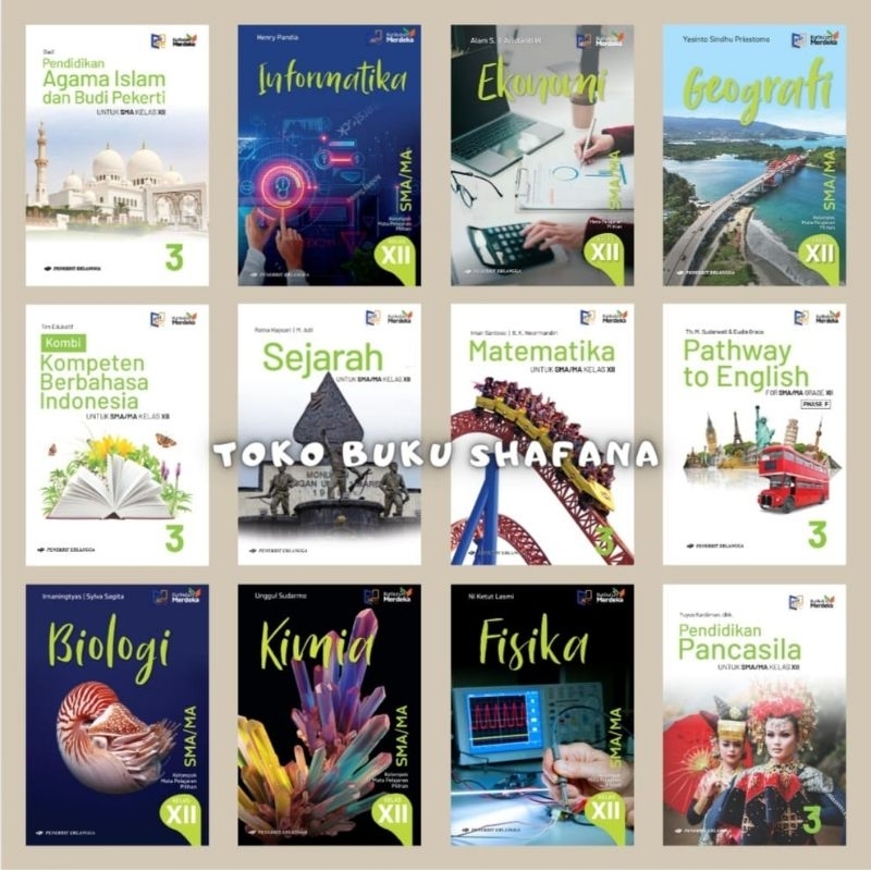 Jual Buku Kelas 12 XII / 3 SMA Kurikulum Merdeka Km Penerbit Erlangga Matematika Fisika Biologi ...