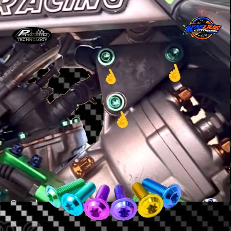 Jual baut titanium dudukan pangkon mesin tengah ninja r satu set baut engine atas ninja r satu ...