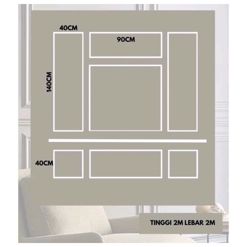Jual Lis Moulding Paket Lengkap Ukuran 2x2 meter | Shopee Indonesia