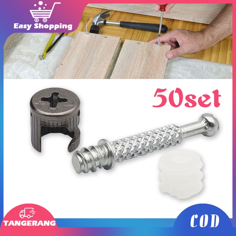 Jual 50set Baut Knock Down 3 In 1 Sambungan Kayu Socket Furniture ...