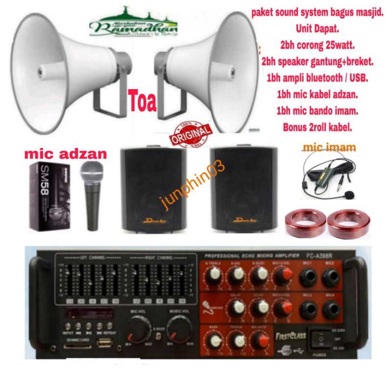 Jual paket sound systemToa masjid speaker indoor / outdoor spesial ...