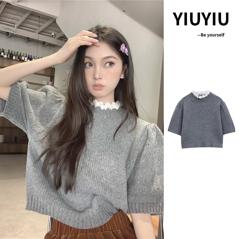 Jual YIU YIU Rajut - Kaos Rajut Krop Top Korean Style Atasan Rajut ...