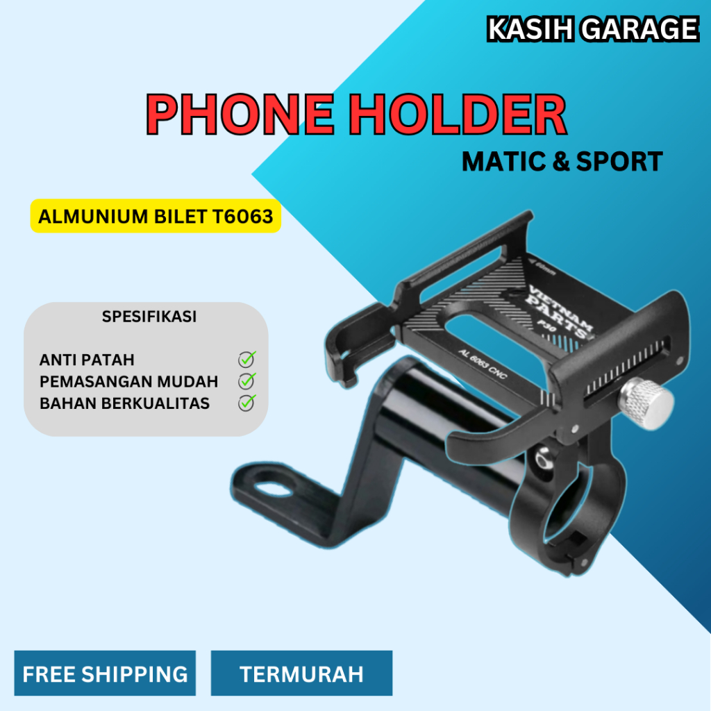 Jual GUB Original Holder Hp Motor Dudukan Ponsel Aluminium Aloy Holder Handphone Motor Besi ...