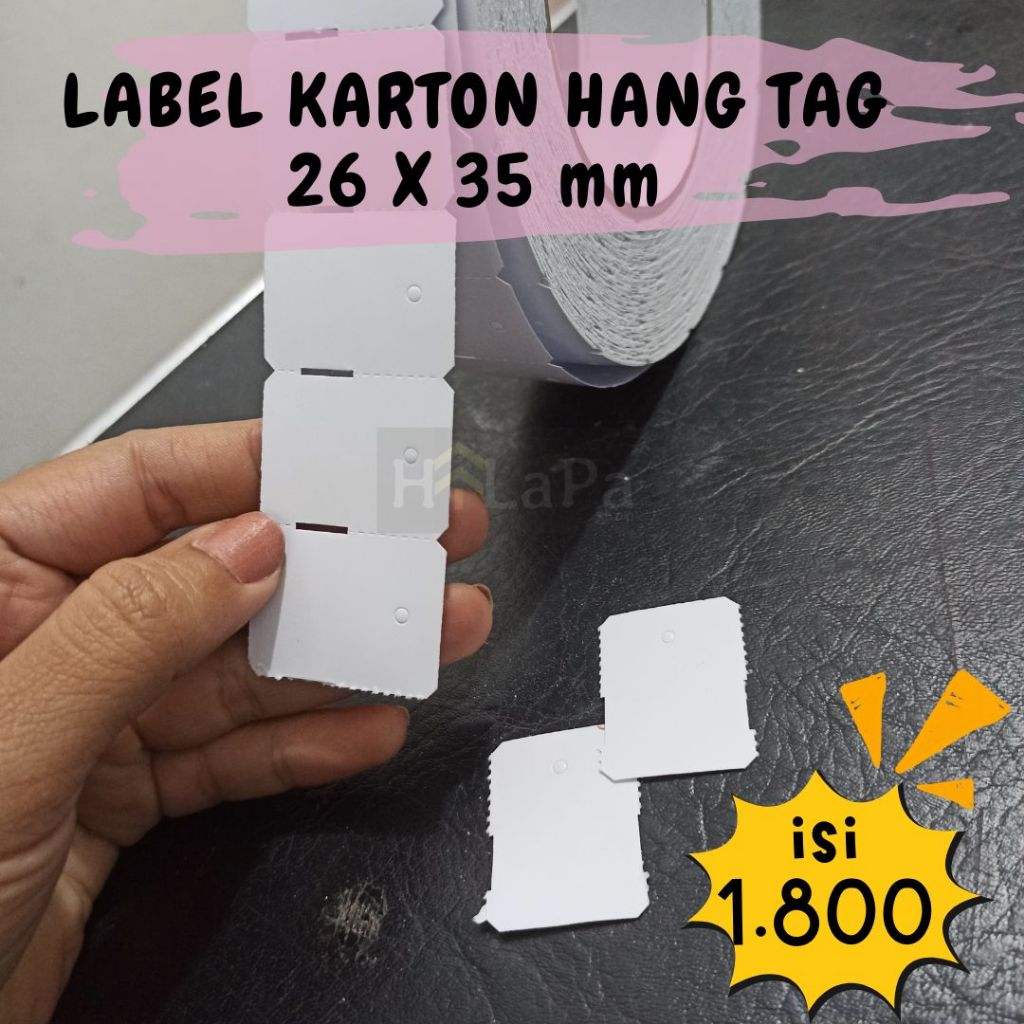 Jual Label karton hang tag isi 1.800 pcs / 26x35mm | Shopee Indonesia