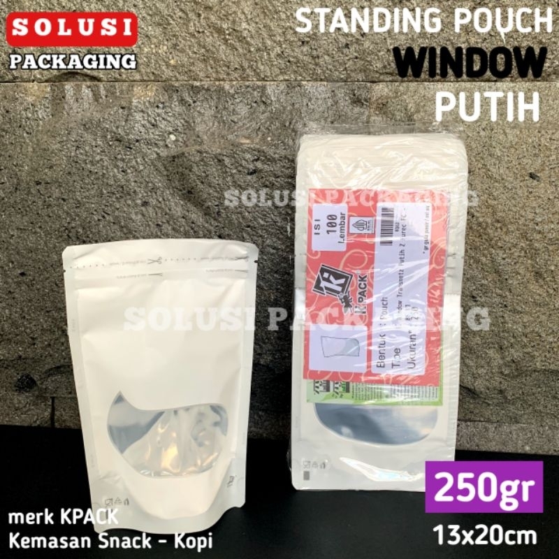Jual Standing Pouch PUTIH kombinasi Transmetz WINDOW 250Z 250gr 13x20cm ...