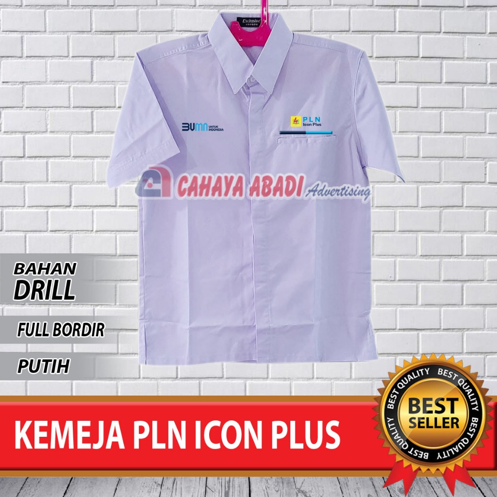 Jual Kemeja BUMN PLN Icon Plus Seragam BUMN PLN Icon Plus Putih ...