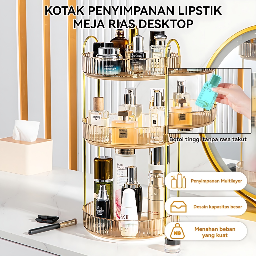 Jual Rak Makeup Gold / STR / Rak Gold / Rak Bumbu / Rak Dapur/ Rak ...
