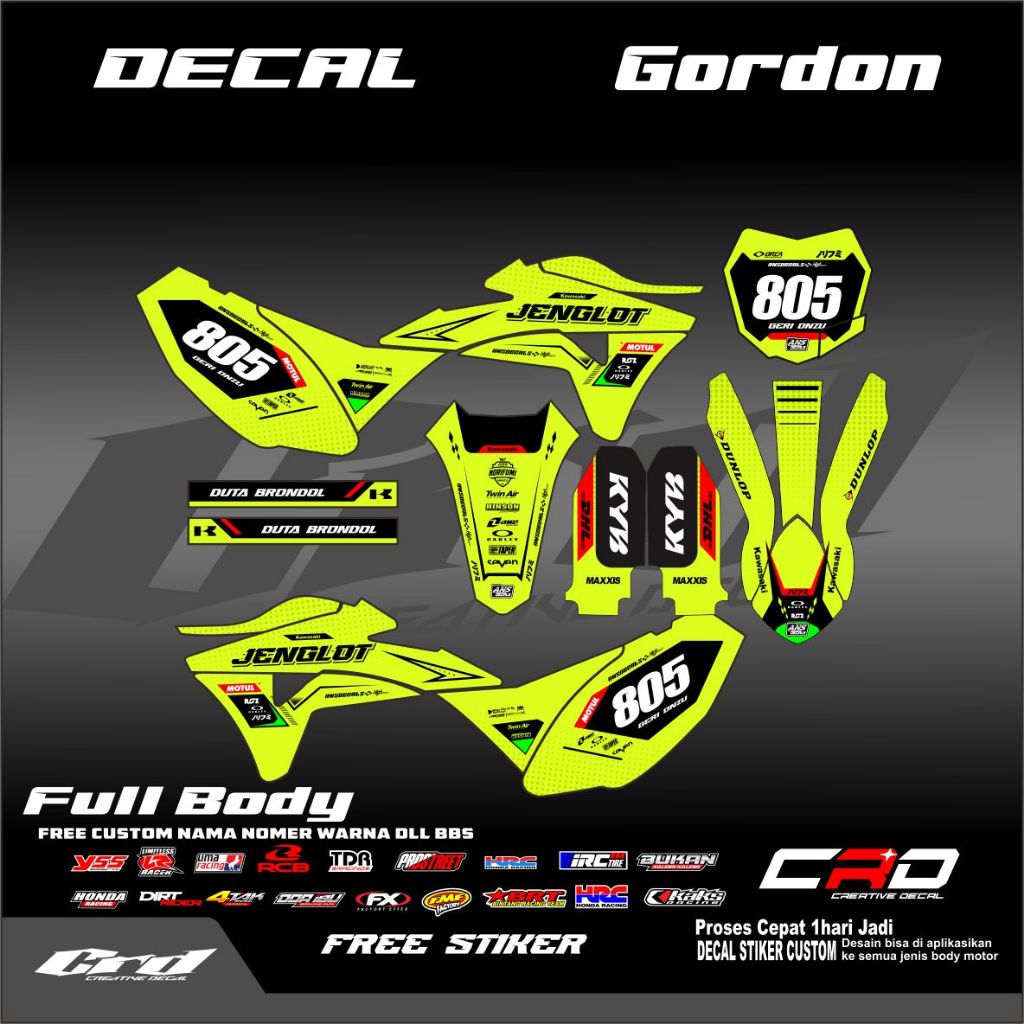 Jual DECAL STICKER KLX GORDON FULL BODY DECAL GORDON DECAL STIKER ...