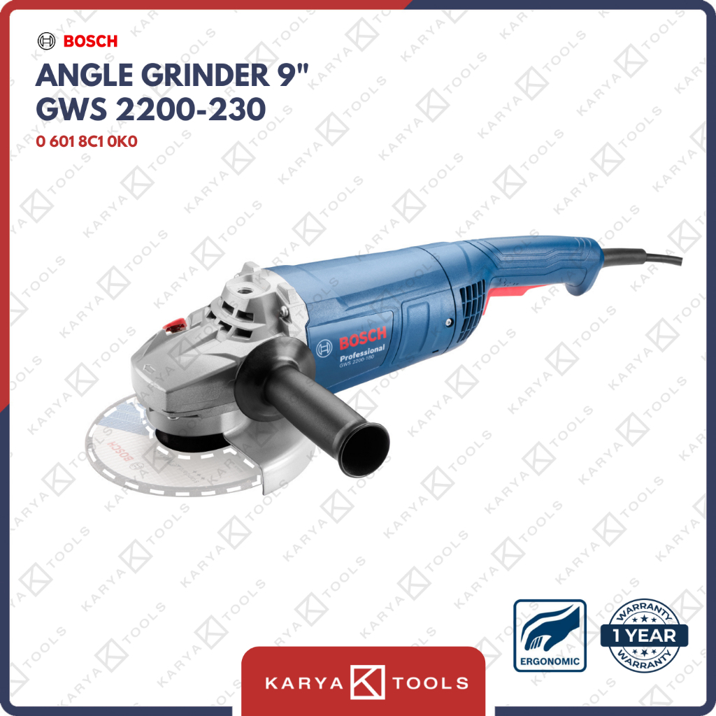 Jual Bosch GWS 2200-230 2200 Mesin Gerinda Tangan 9 Inch Angle Grinder ...