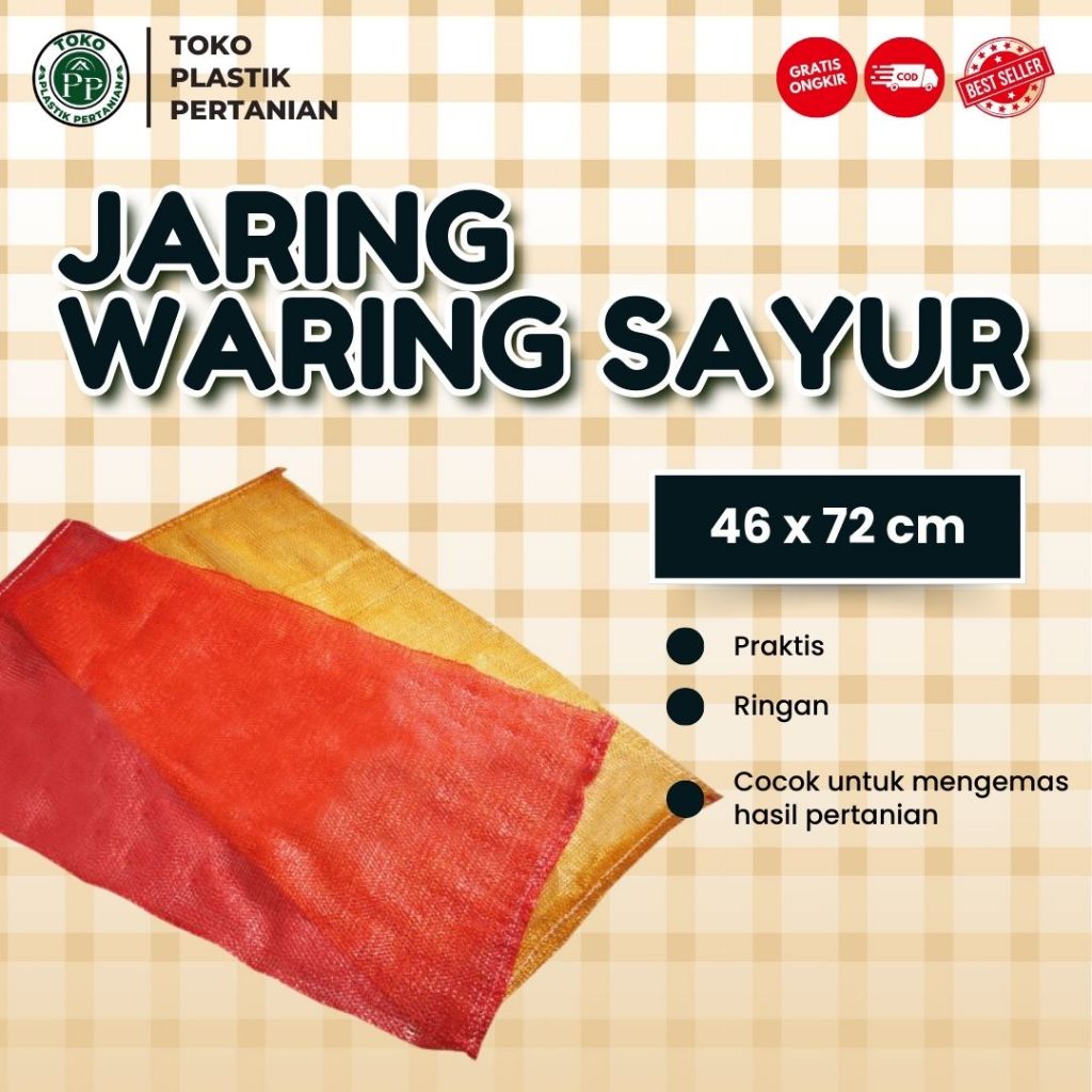 Jual Karung Waring Jaring Sayur / Karung Sayur ukuran 46 x 72 Isi 10 ...