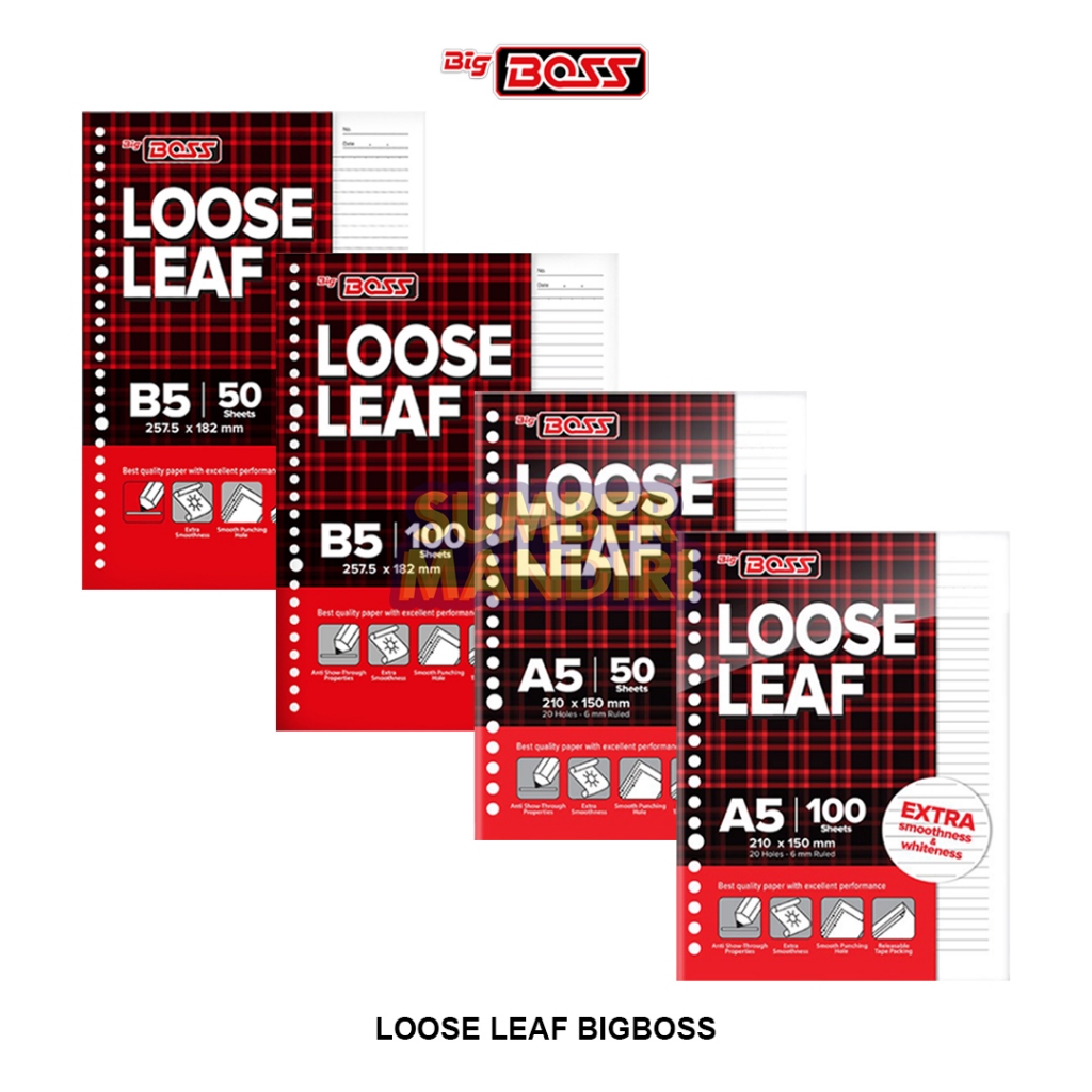 Jual Loose Leaf BigBoss Kertas Isi Binder A5 50/A5 100/B5 50/ B5 100 | Shopee Indonesia