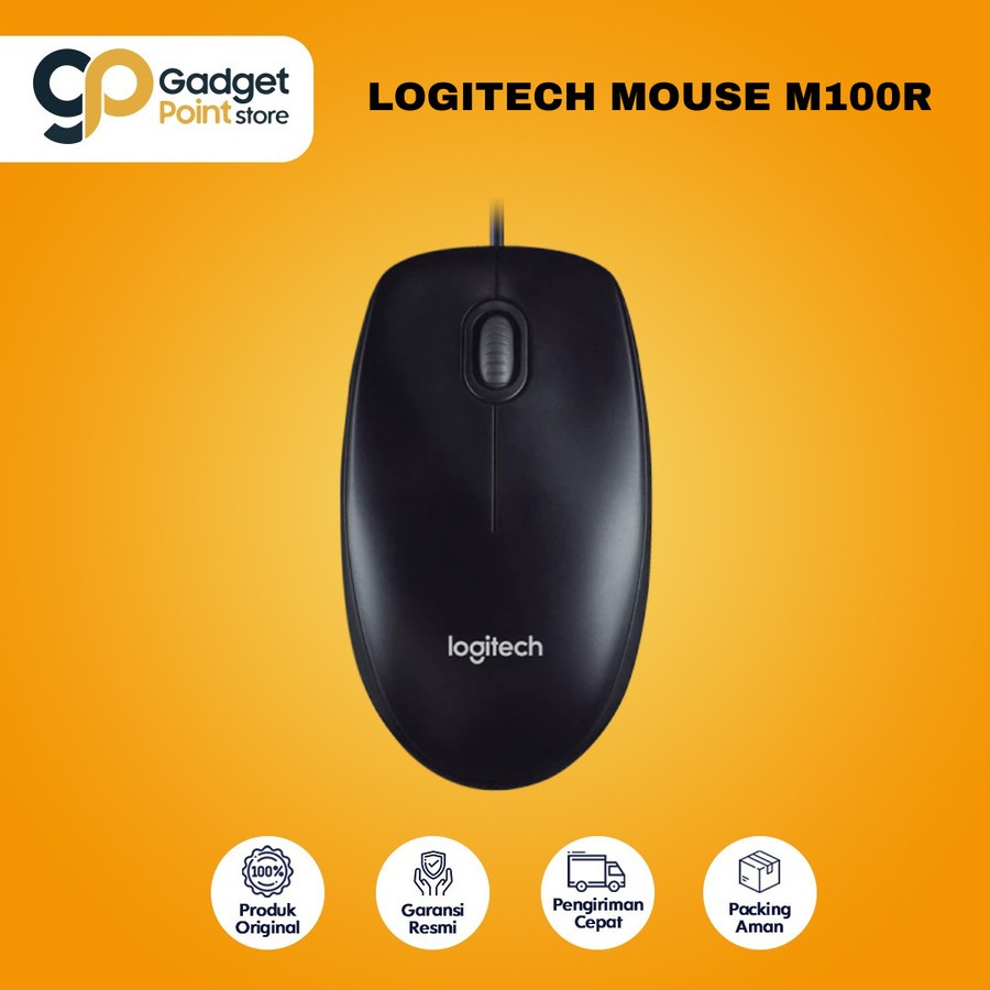 Jual Mouse Logitech kabel M100R Original - Garansi 3 Tahun | Shopee ...