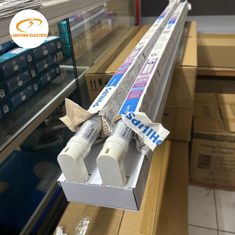 Jual Kap Lampu Balok tl t8 isi 2 lampu led Philips 2x16 2x18 Watt 120Cm setara 2x36 W | Shopee ...