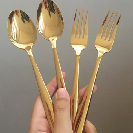 Jual Sendok Garpu Emas Sultan Stainless / Sendok Garpu Gold Stenlis ...