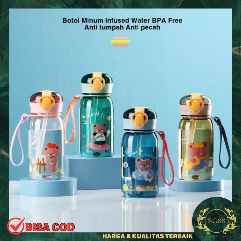 Jual SG38 - Botol Minum Motif Karakter Lucu Anak Anti Pecah Anti Tumpah ...
