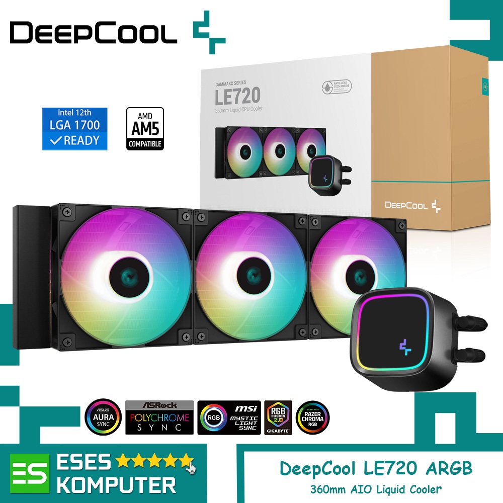 Jual AIO DeepCool LE720 ARGB 360mm High Performance Liquid CPU Cooler ...