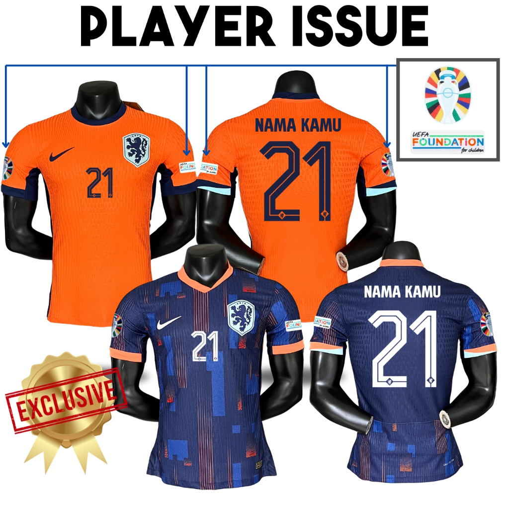 Jual PLAYER ISSUE jersey Belanda Euro 2024 Home Away Baju Sepak Bola ...