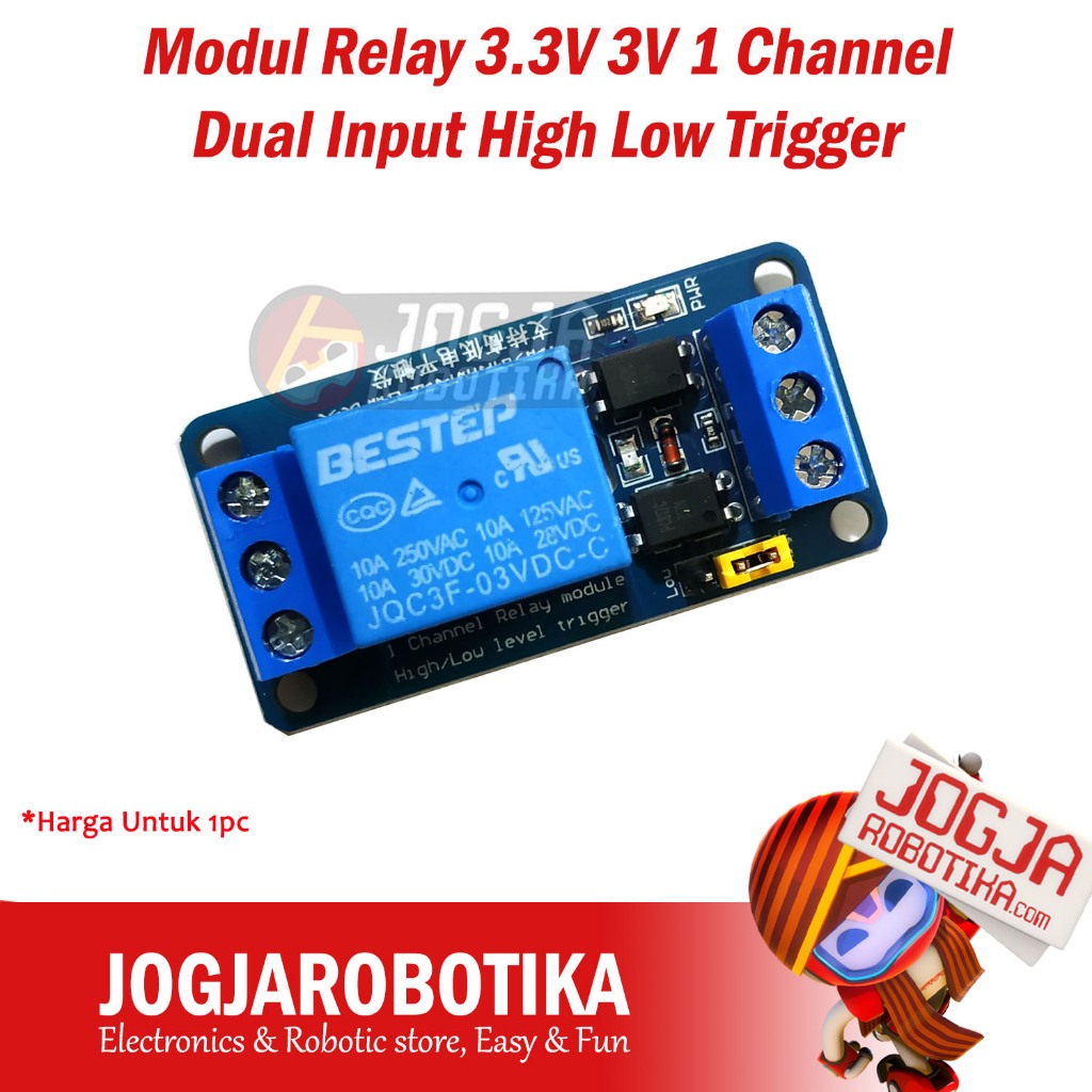 Jual Modul Relay 3.3V 3V 1 / 2 Channel Dual Input High Low Trigger Relay Module 1CH 2CH for ...
