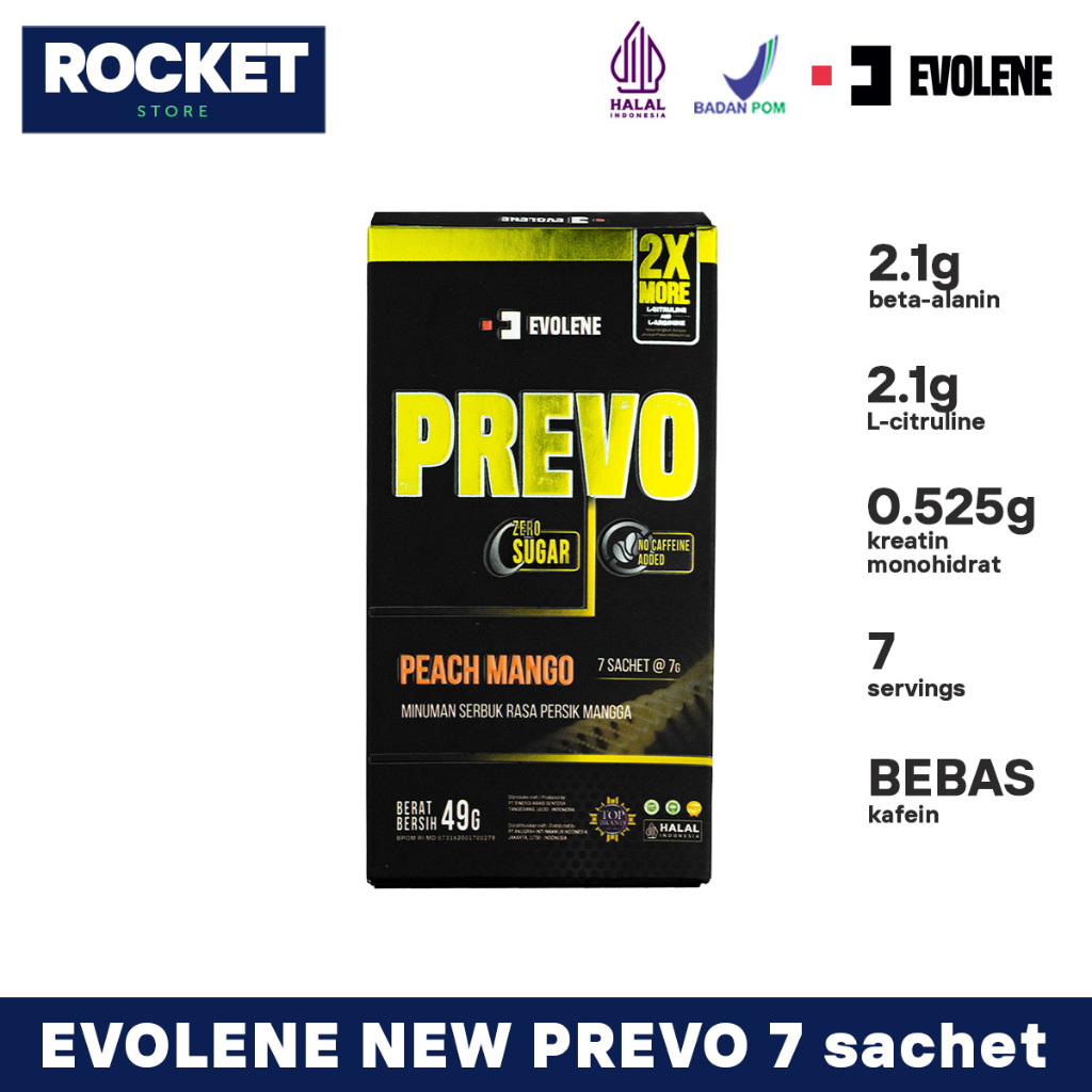 Jual EVOLENE Prevo Pre-Workout 7 sachet - 35 gram PWO BPOM HALAL ...
