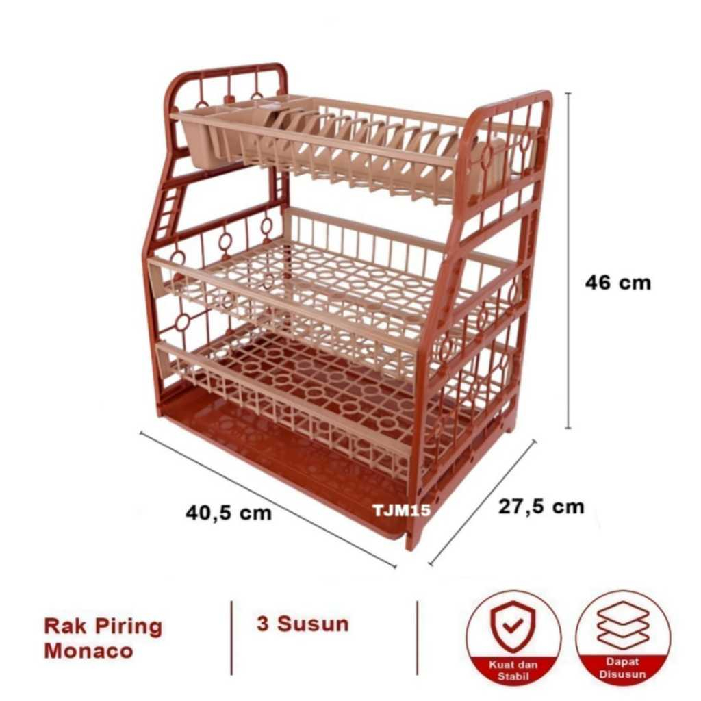 Jual [PACIFIC] Rak Piring Plastik 3 Susun Monaco Dish Rack Dengan ...