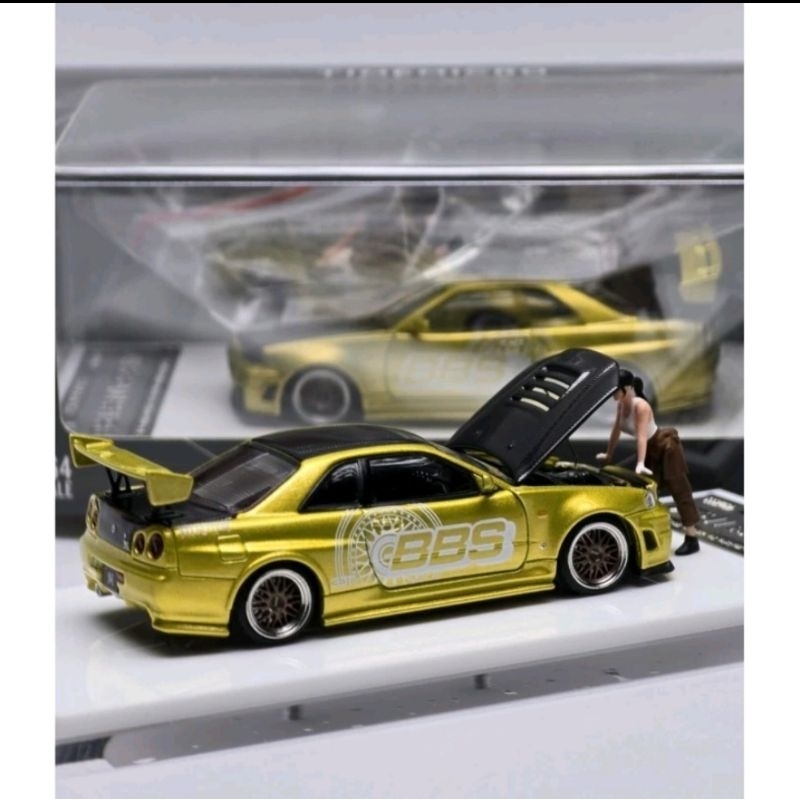 Jual TimeMicro Skyline GTR-R34 Z TUNE BBS LM FIGURE CARBON OPEN HOOD ...