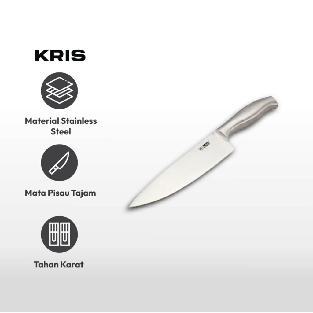 Jual KRIS pisau koki 20 Cm Stainless steel | Shopee Indonesia