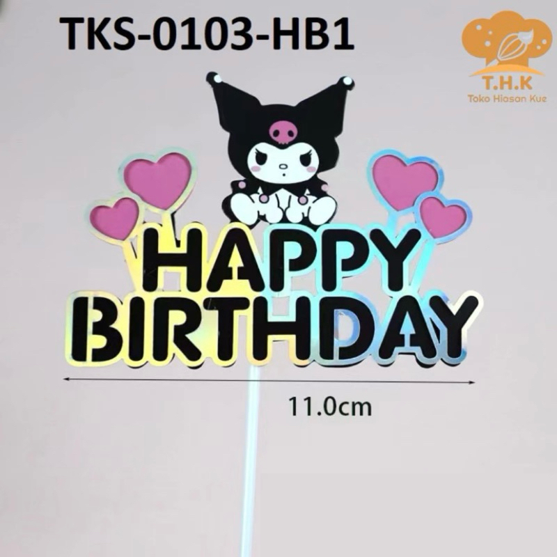 Jual TKS103 - Hiasan Kue Cake Topper Kertas Karton KUROMI HAPPY ...