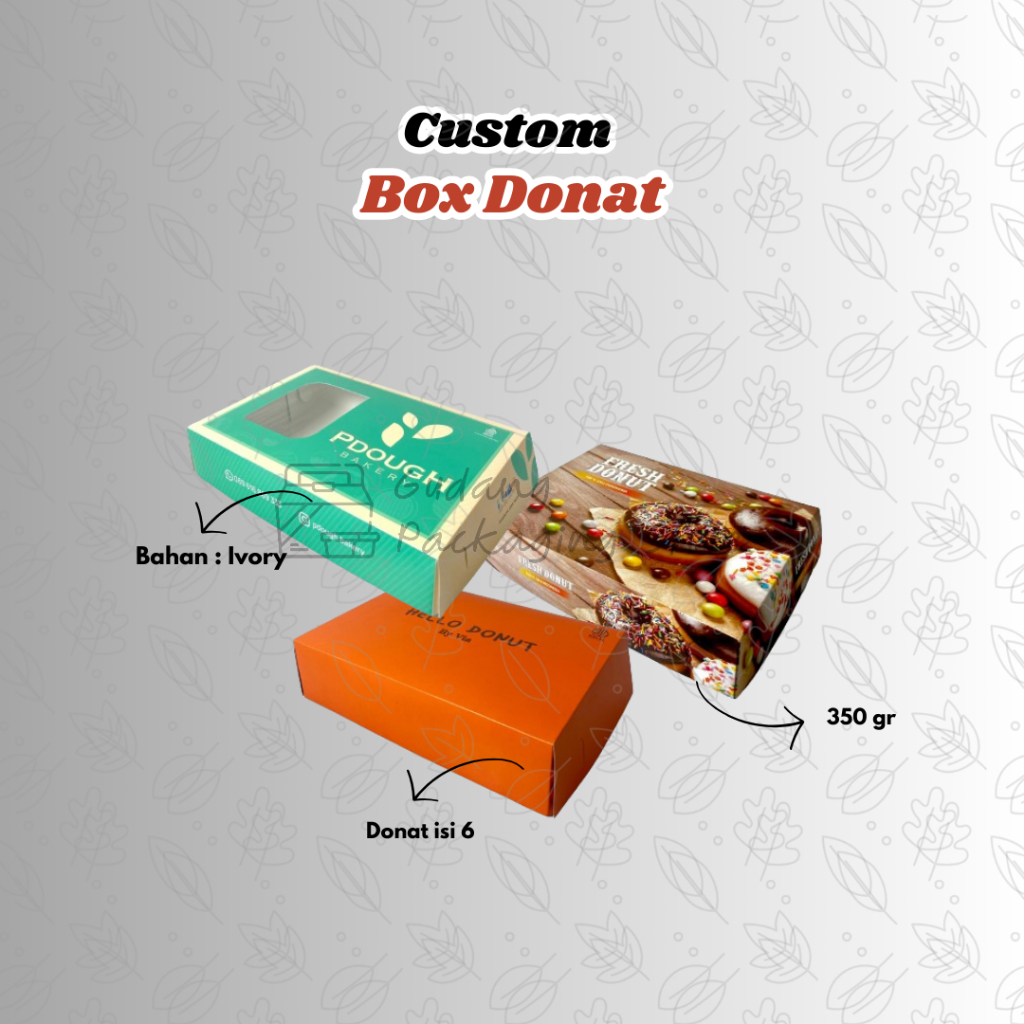 Jual Cetak Custom Box Donat isi 6 | Dus Donat | Dus Kemasan Box Donat ...
