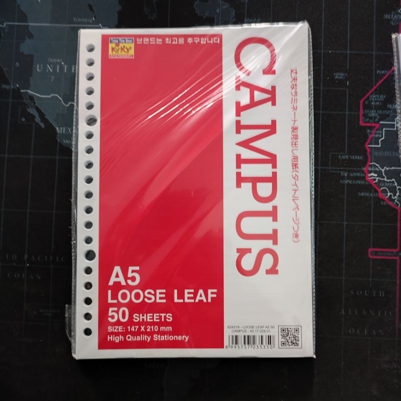 Jual KIKY Loose Leaf / Kertas File Putih Bergaris Ukuran A5 50 Lembar ...